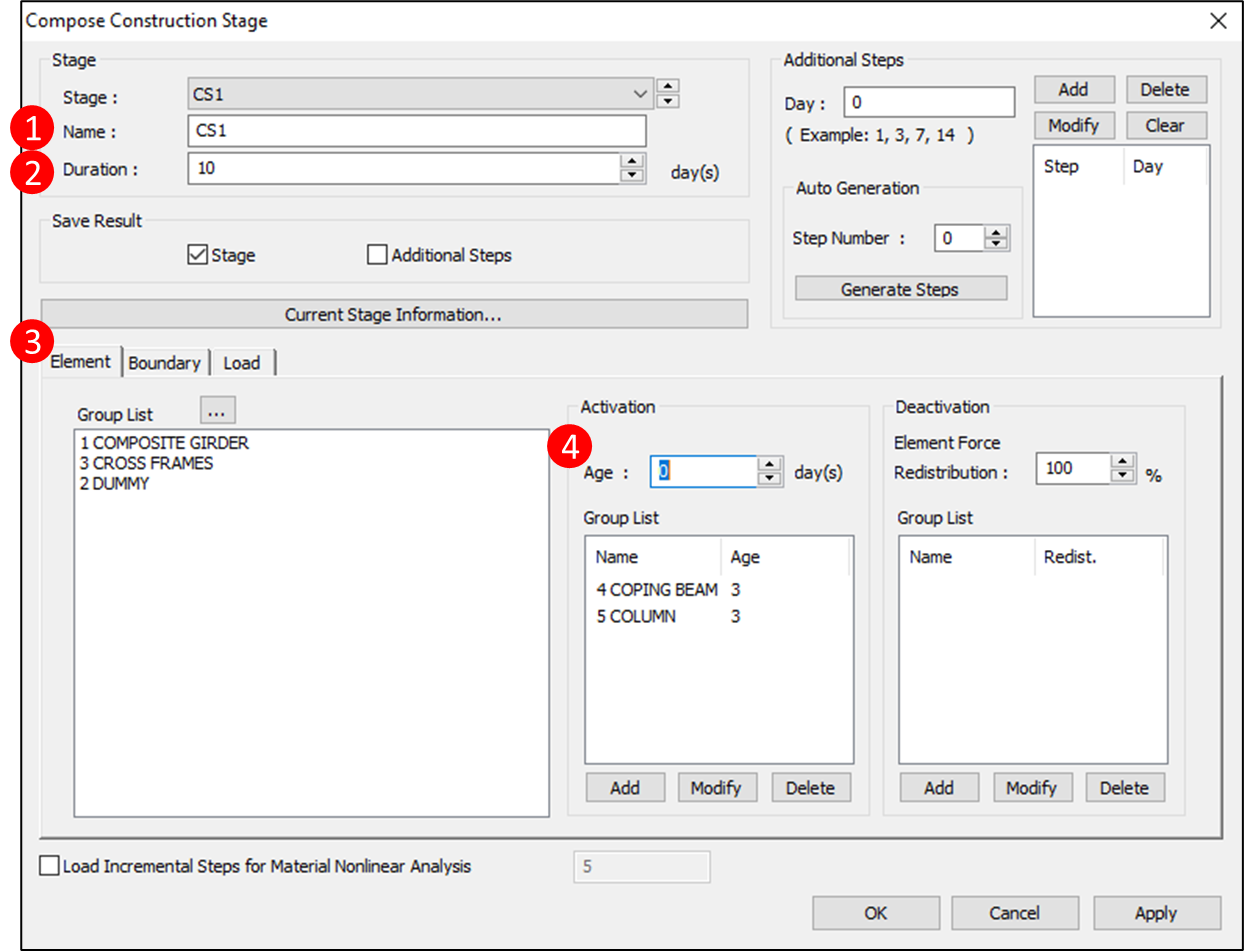 How to Manually Define Construction Stages