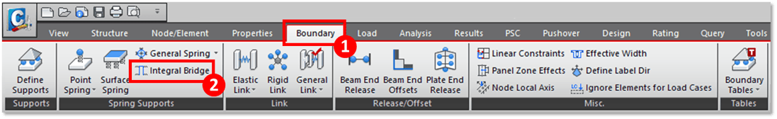 Integral Bridge Function in midas Civil
