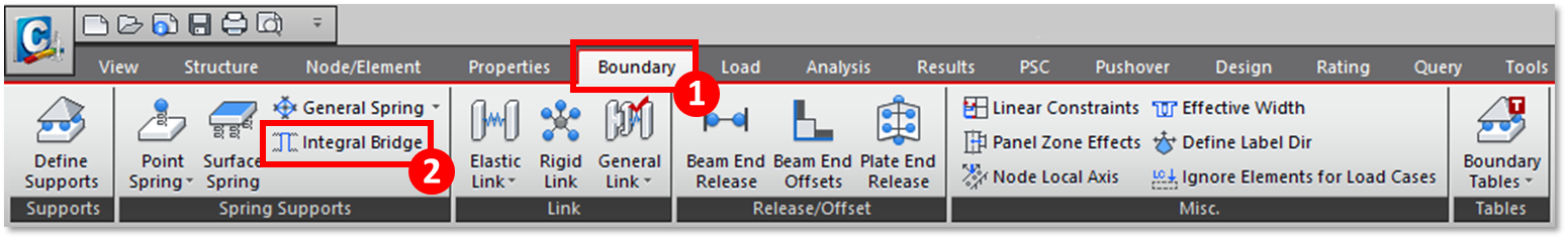 Integral Bridge Function in midas Civil