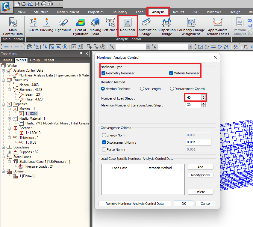 Linear and non-linear Buckling Analysis