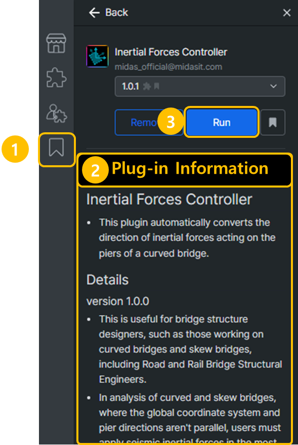 MIDAS API Plug-in: Inertial Forces Controller