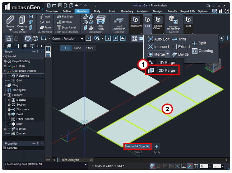 How to model and verify 2D Plate Members for Slabs and Walls?