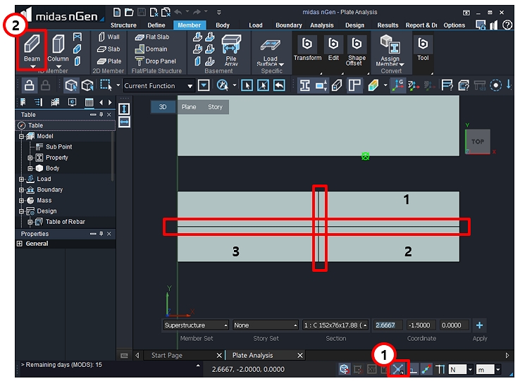 How to model and verify 2D Plate Members for Slabs and Walls?